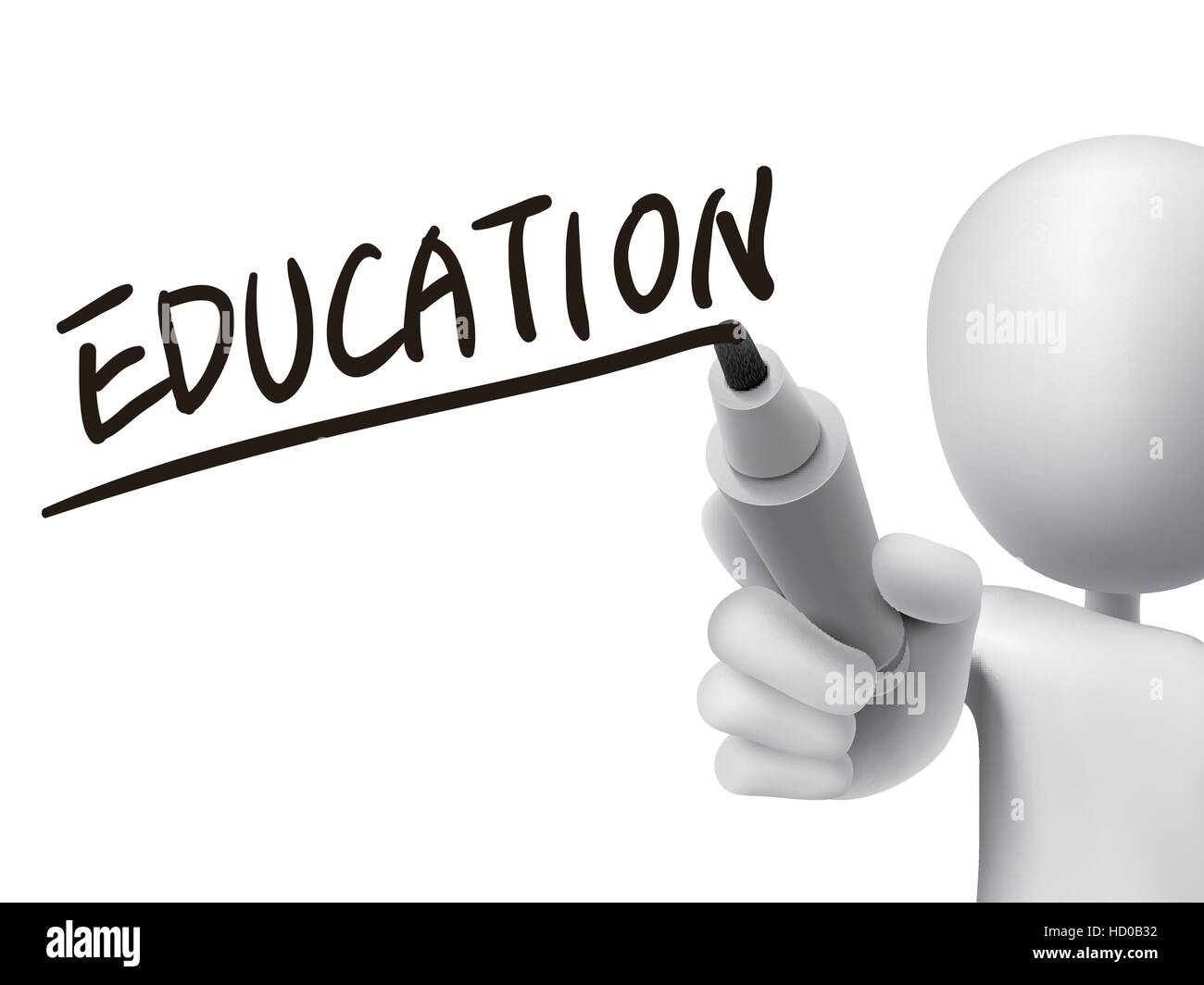 Education Word Written By 3d Man Over Transparent Board Stock Vector education-word-written-by-3d-man-over-transparent-board-stock-vector