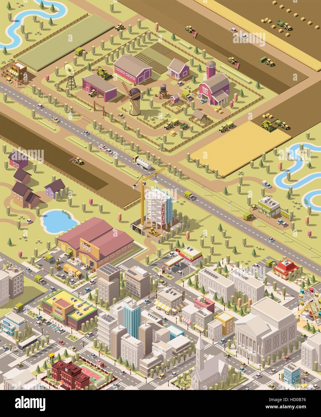 Vector isometric low poly farm and city Stock Vector Image & Art - Alamy Vector isometric low poly farm and city Stock Vector Image & Art - Alamy