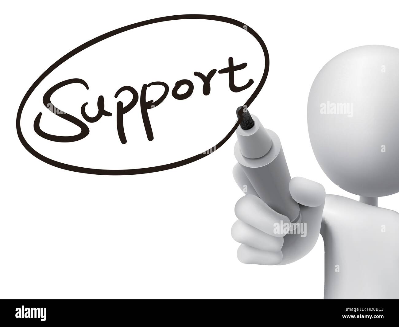 support word written by 3d man over transparent board Stock Vector ...