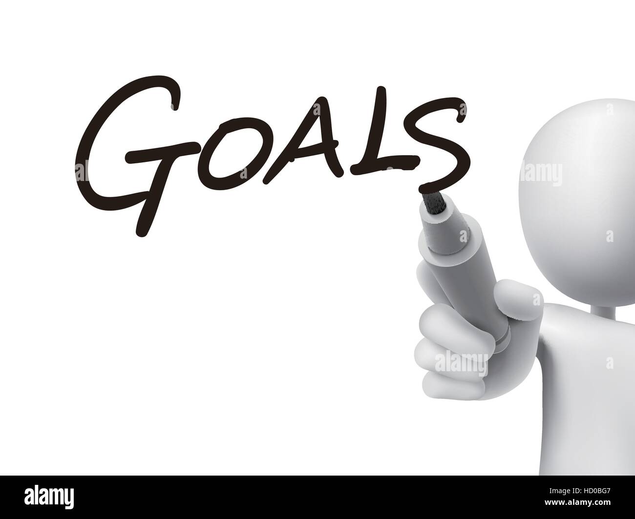 goals word written by 3d man over transparent board Stock Vector Image ...