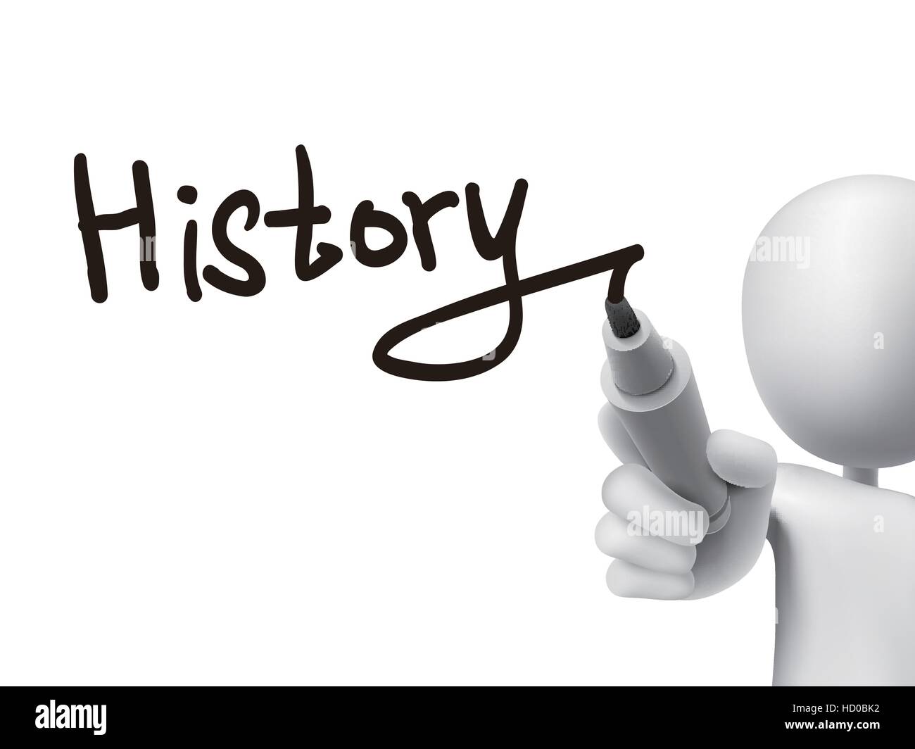 history word written by 3d man over transparent board Stock Vector ...