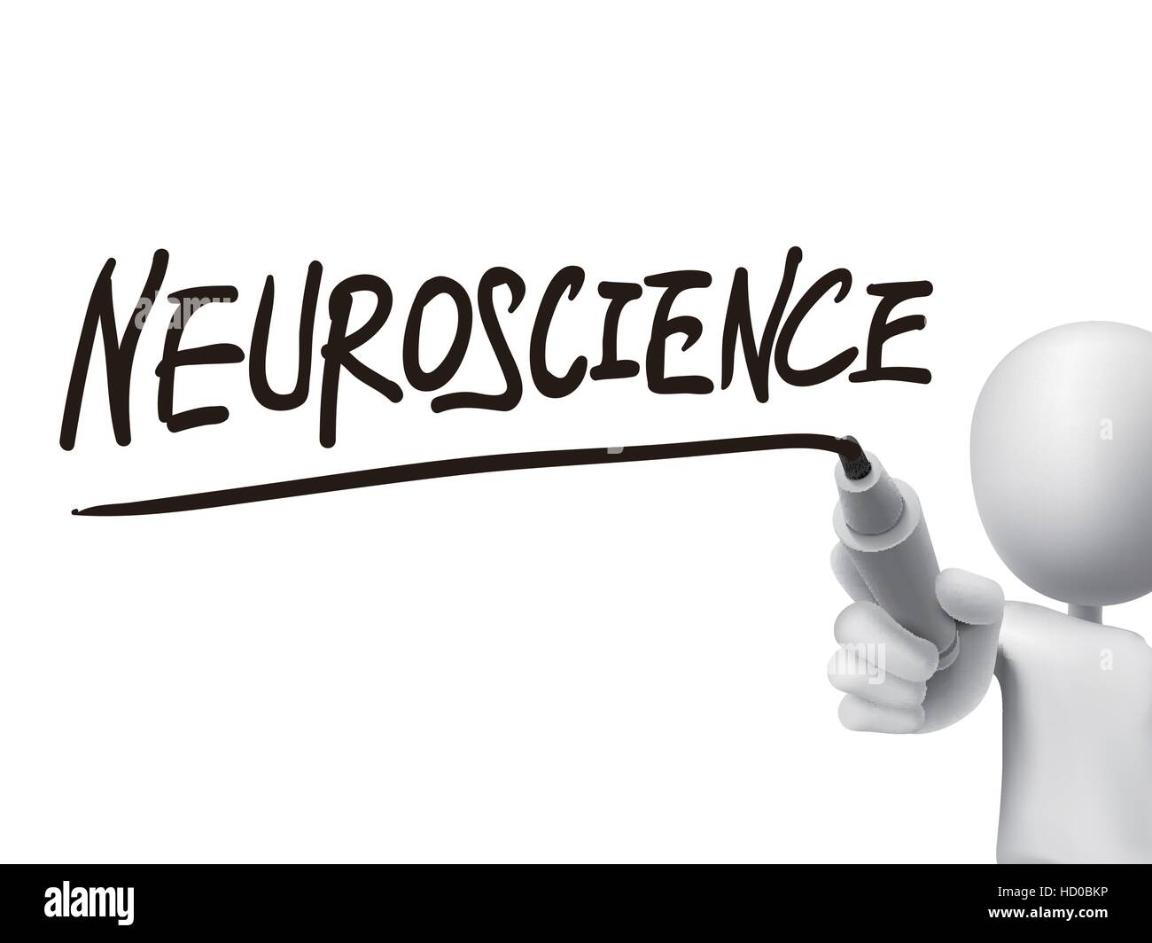 neuroscience word written by 3d man over transparent board Stock Vector ...