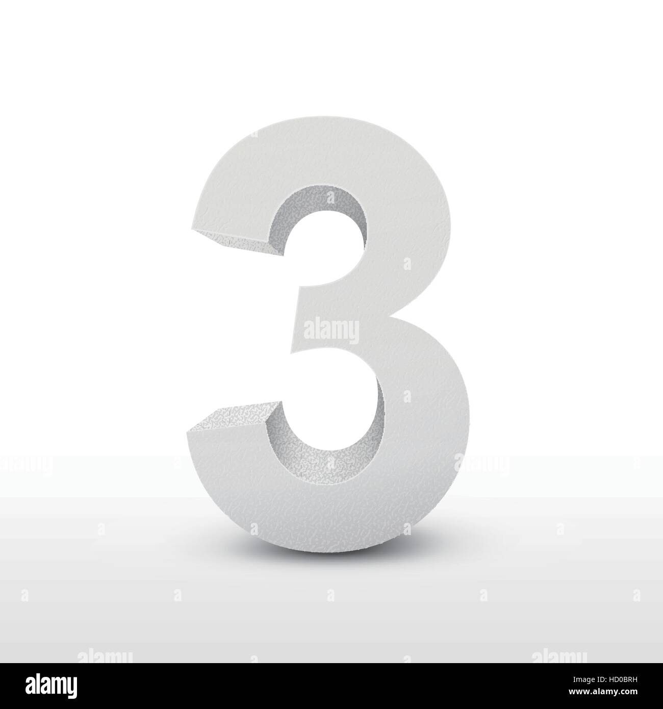 white texture number three isolated over white background Stock Vector ...