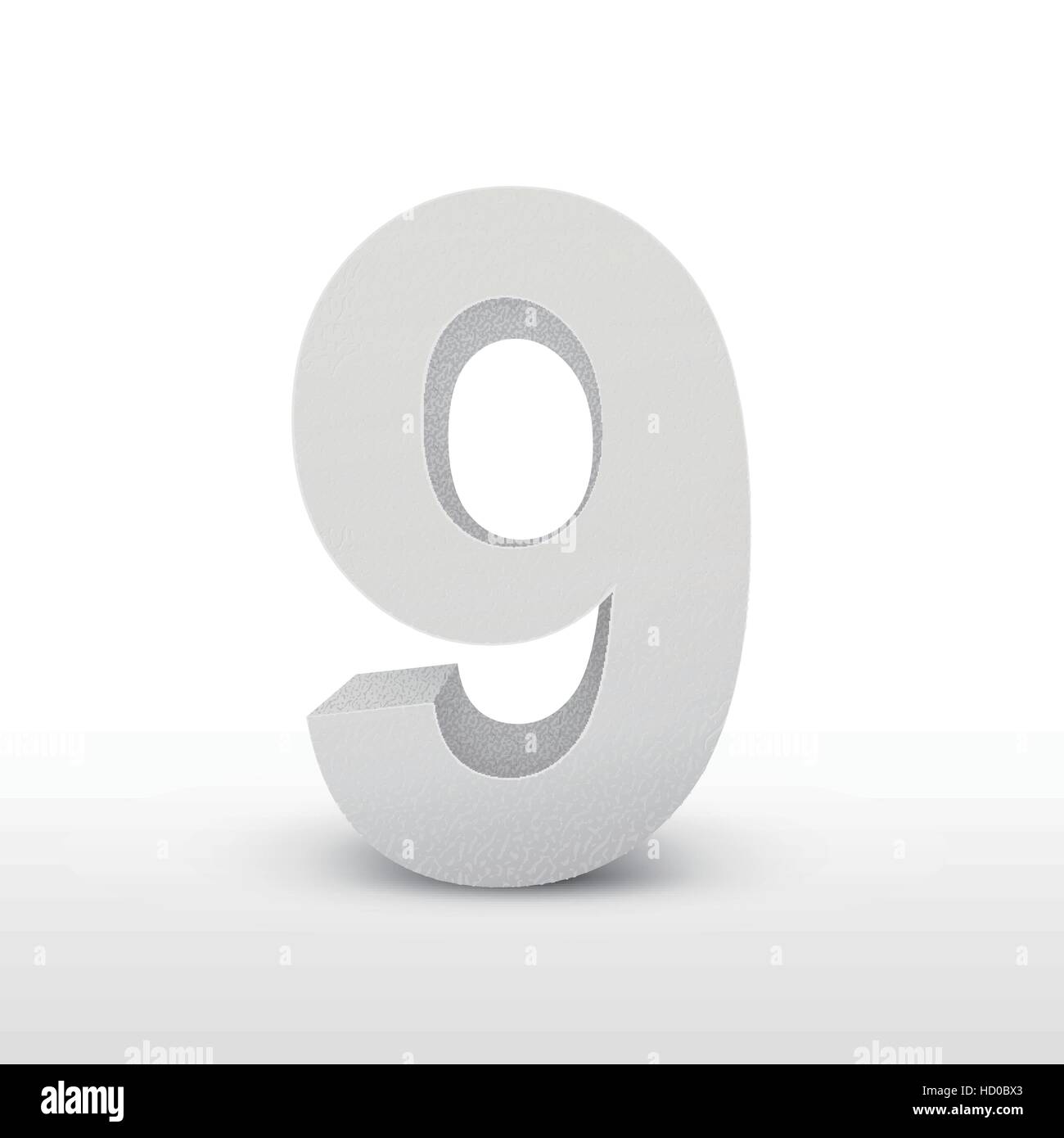 white texture number nine isolated over white background Stock Vector ...