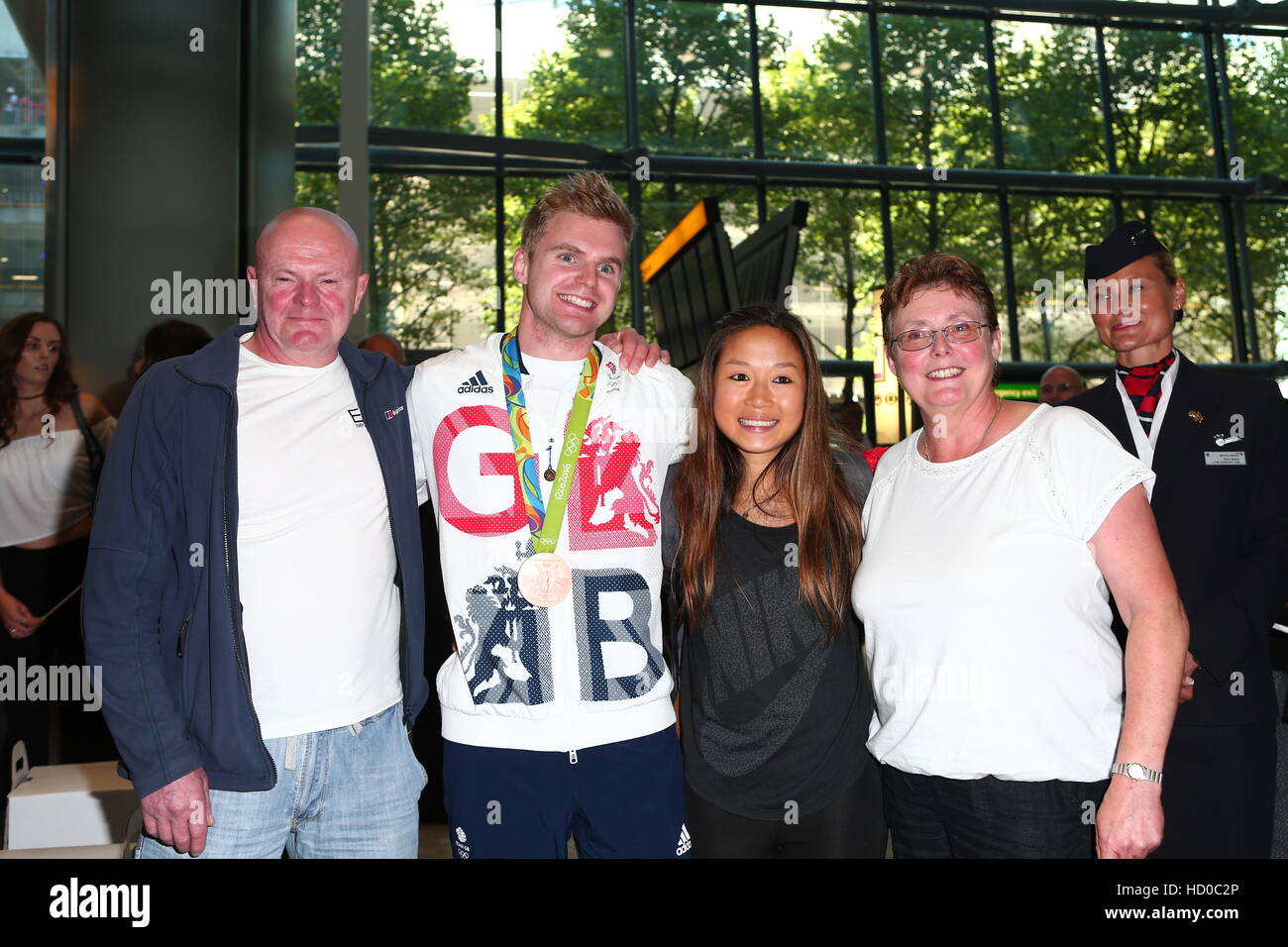 Marcus Ellis as Team GB arrive back at Heathrow Airport, London, after ...