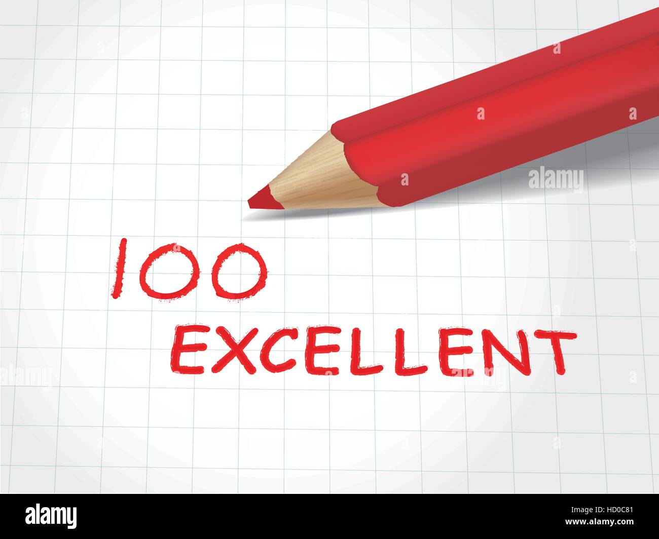 close up look at excellent score over white paper Stock Vector Image ...