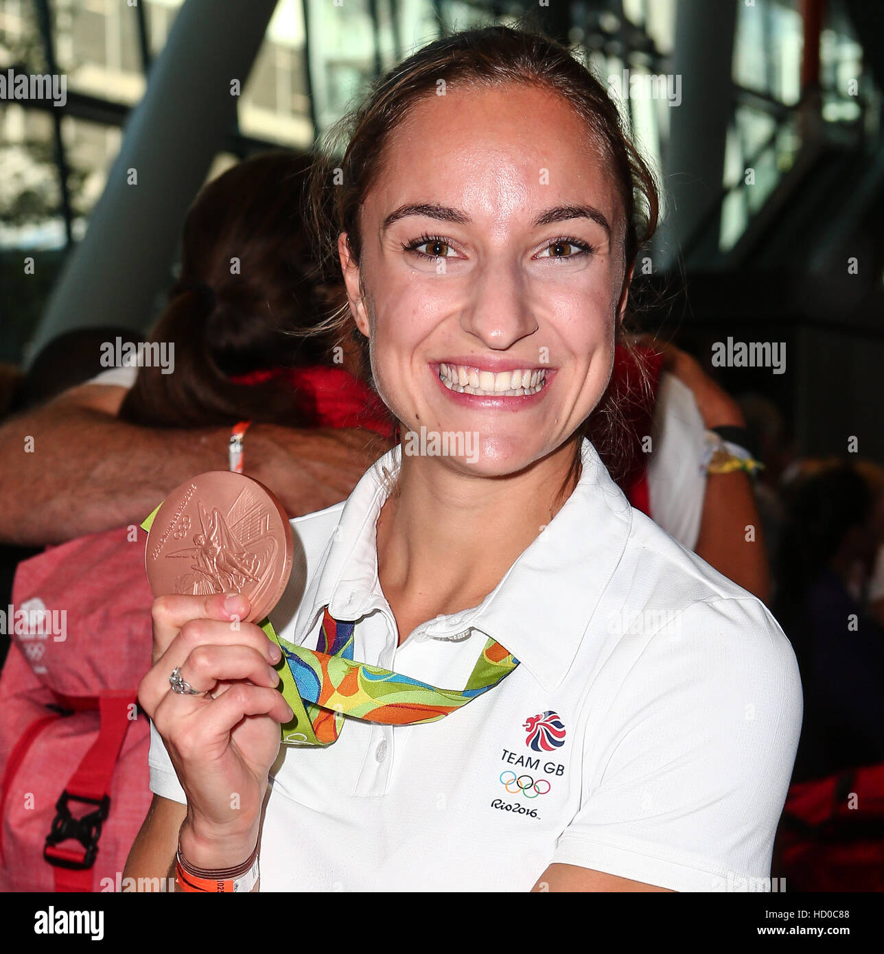 Team GB athletes arrive at Heathrow on flight BA2016 from Rio De ...