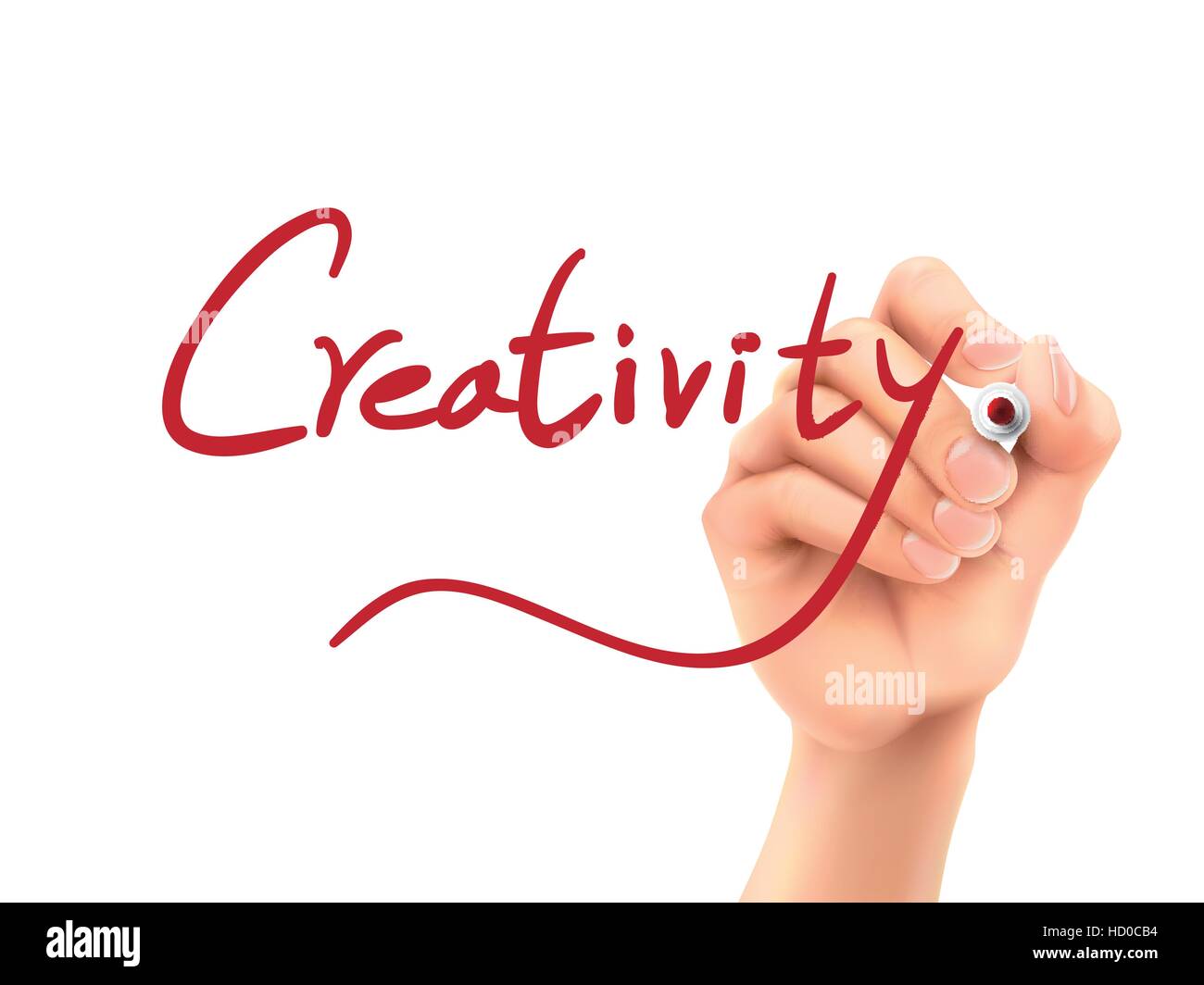 creativity word written by hand on a transparent board Stock Vector ...