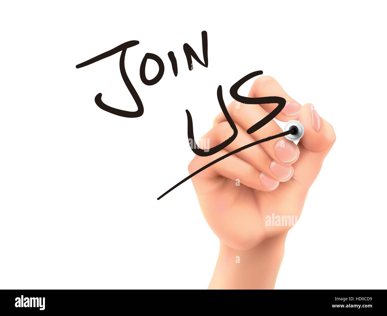 join us words written by hand on a transparent board Stock Vector Image ...