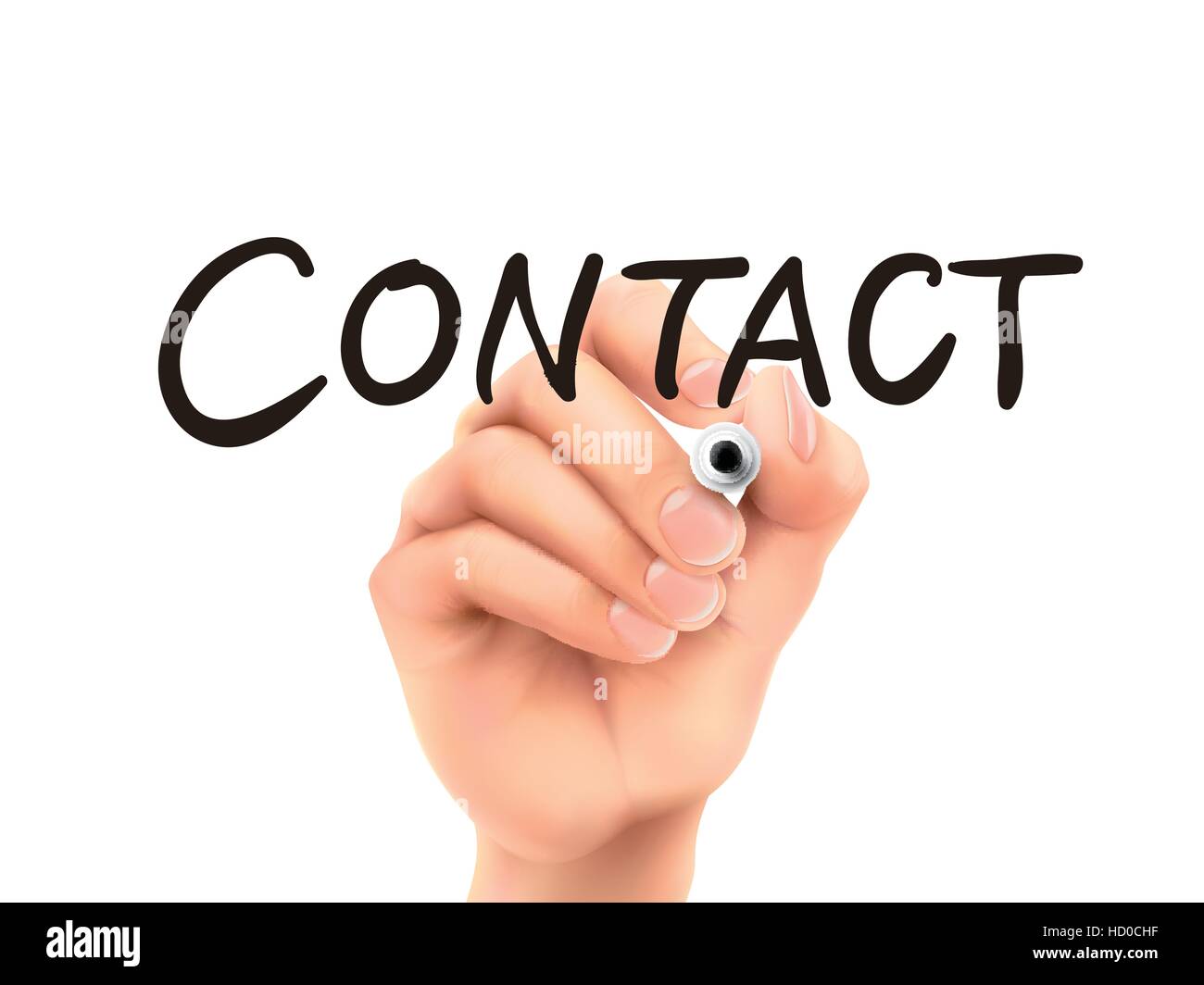 contact word written by hand on a transparent board Stock Vector Image ...