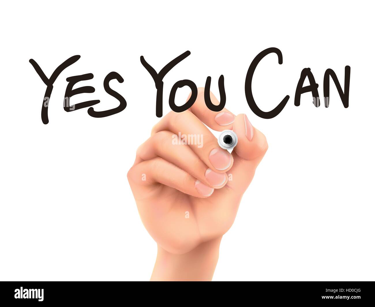 yes you can words written by hand on a transparent board Stock Vector ...