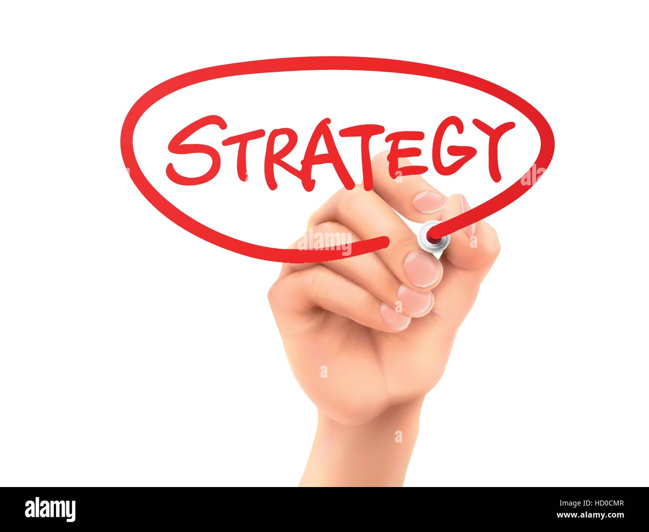 strategy word written by hand on a transparent board Stock Vector Image ...