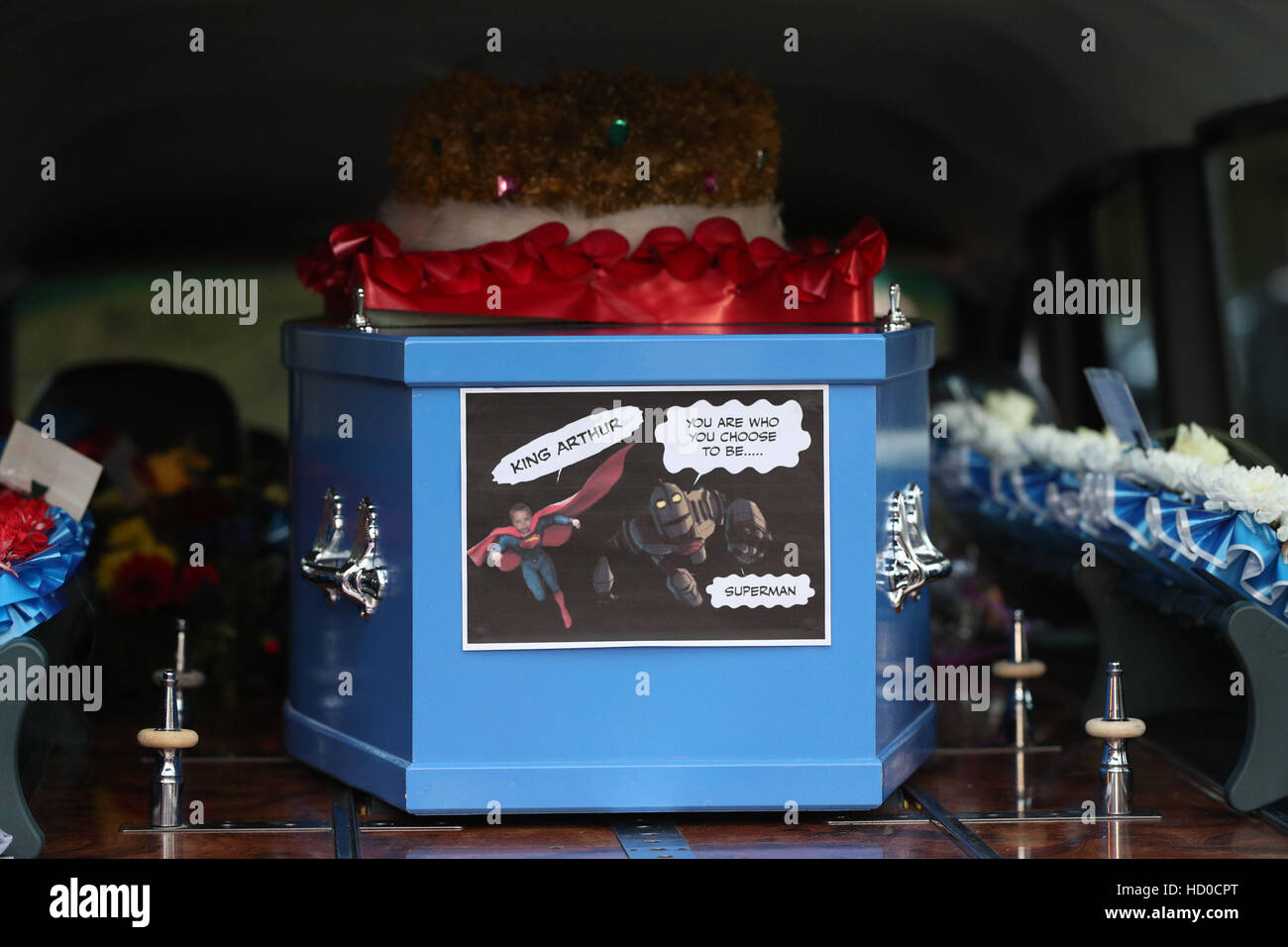 The coffin of 18-year-old Arthur Peebles during his funeral at North ...