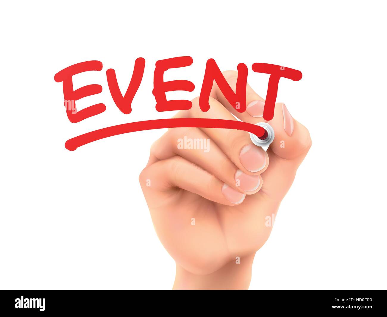 event word written by hand on a transparent board Stock Vector Image ...