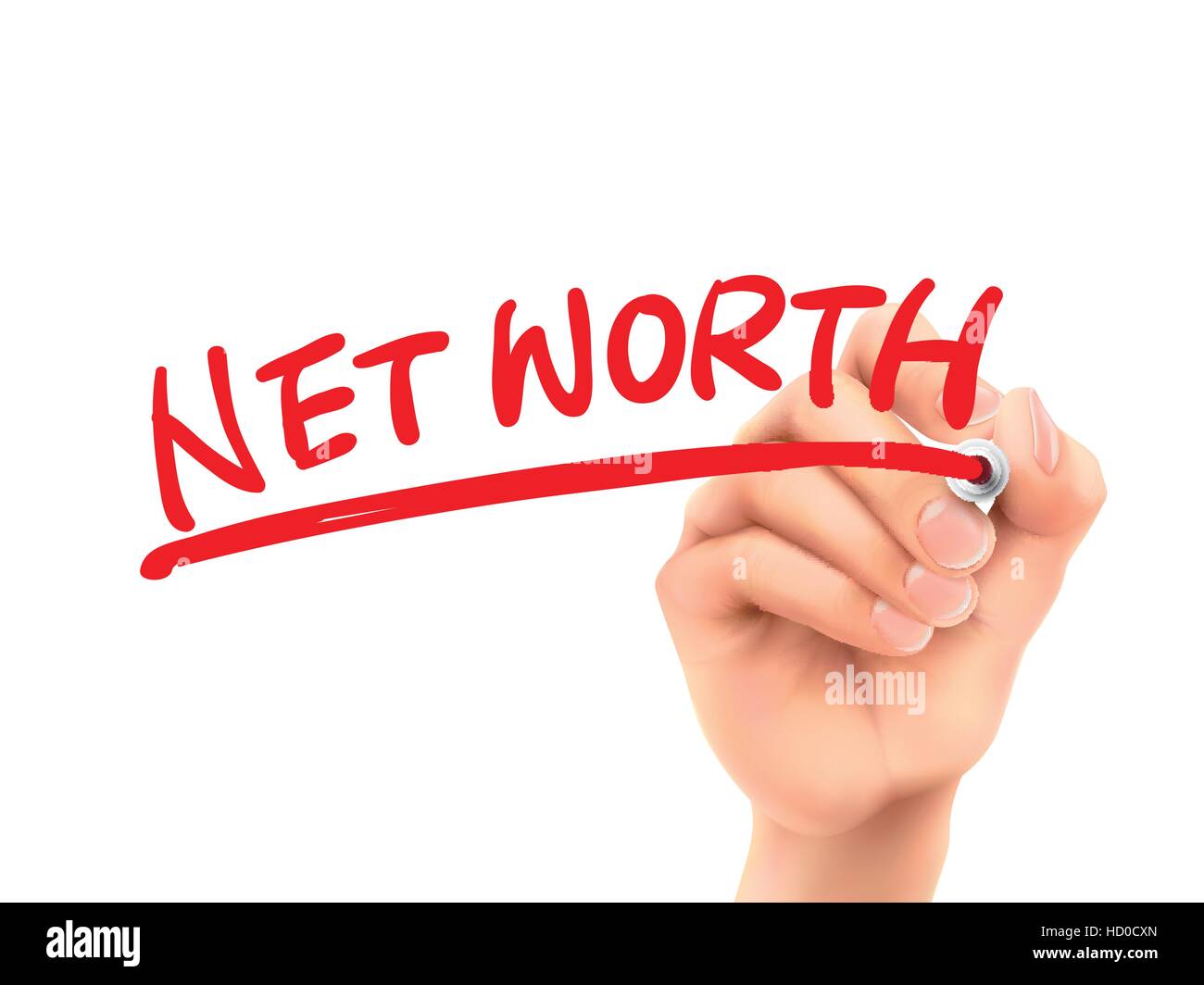 net worth words written by hand on a transparent board Stock Vector ...