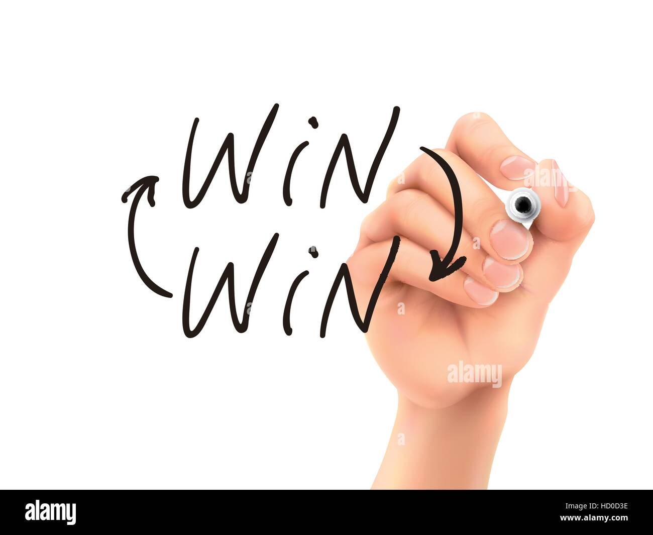 win word written by hand on a transparent board Stock Vector Image ...