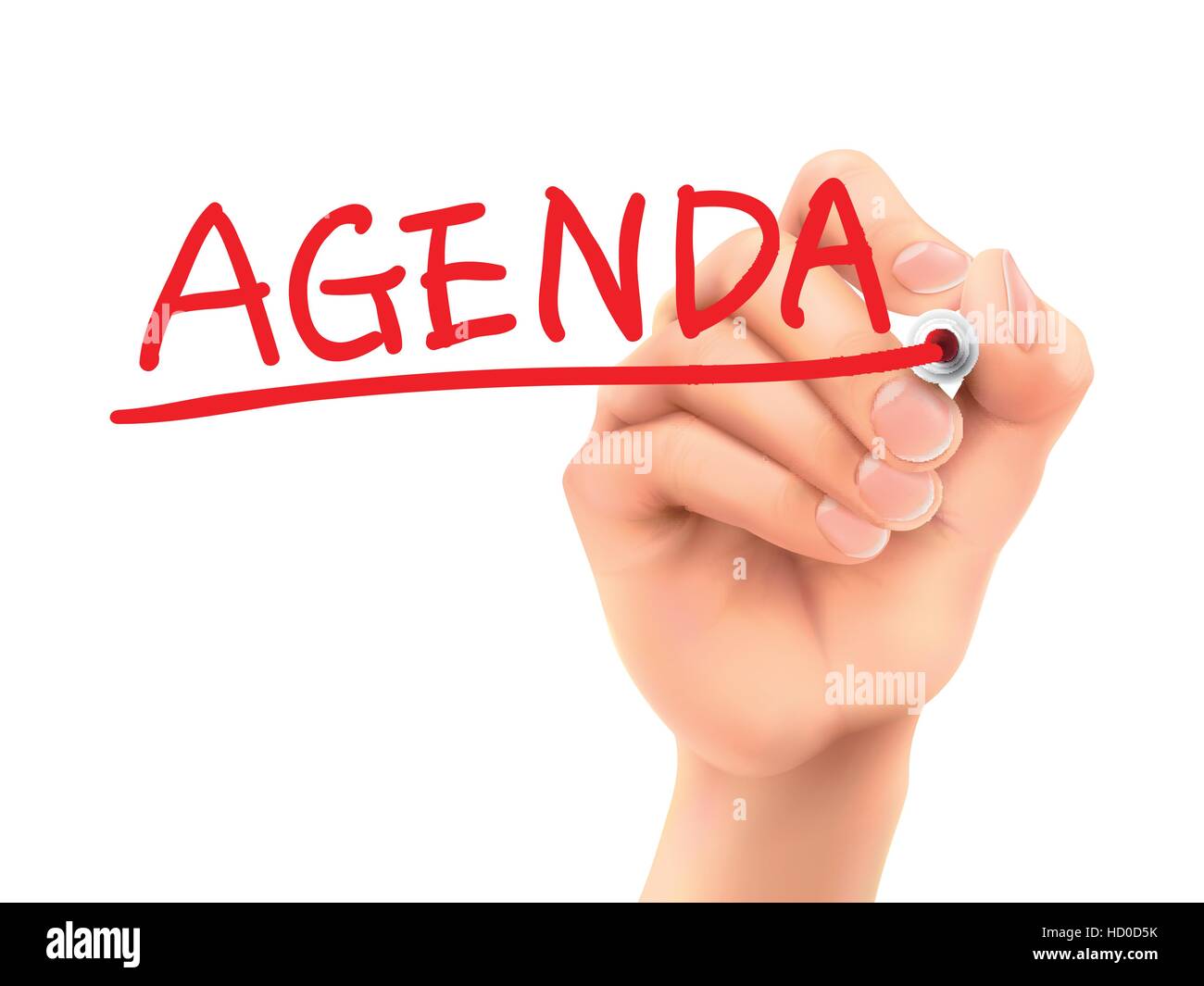 agenda word written by hand on a transparent board Stock Vector Image ...