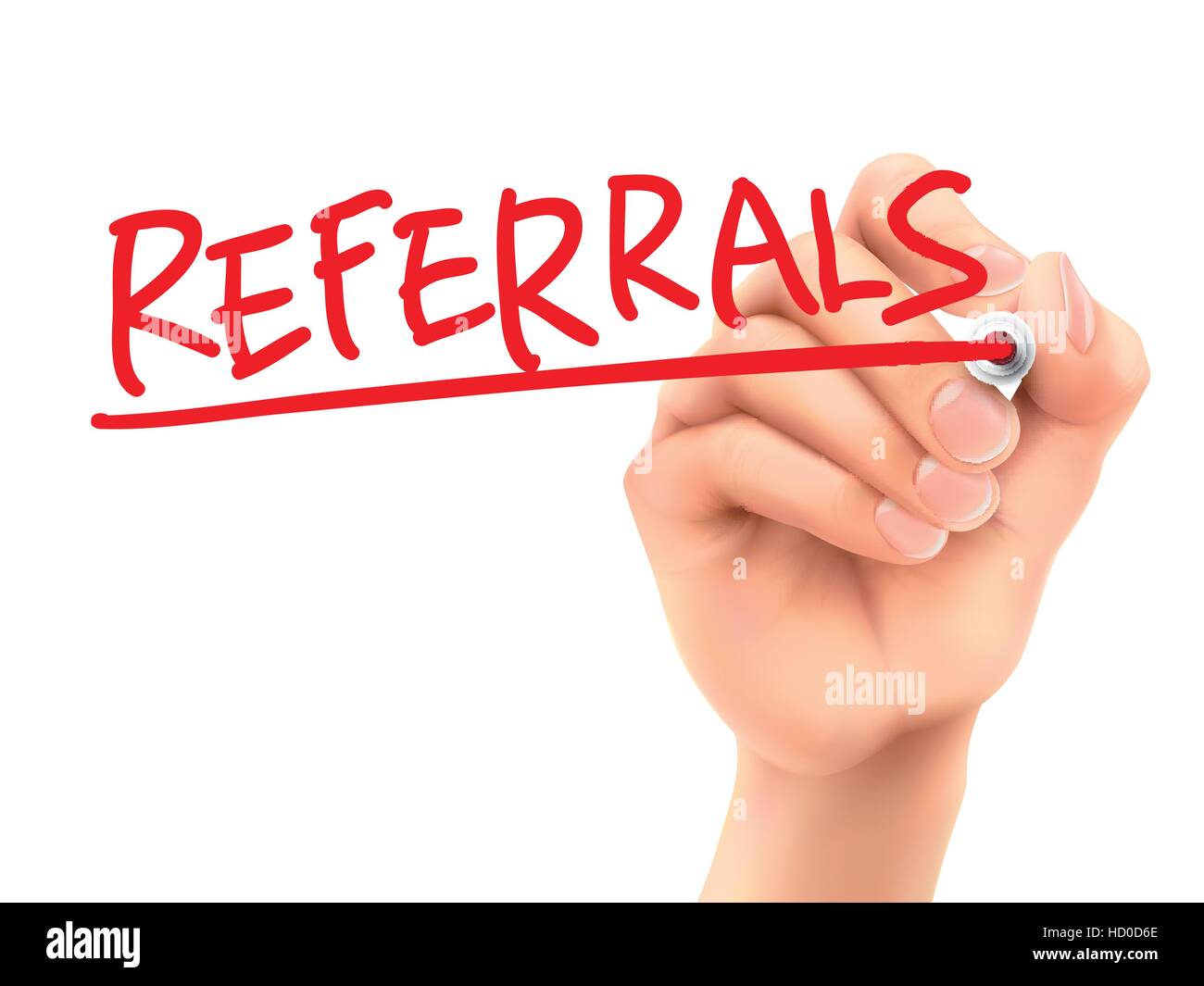 referrals word written by hand on a transparent board Stock Vector ...