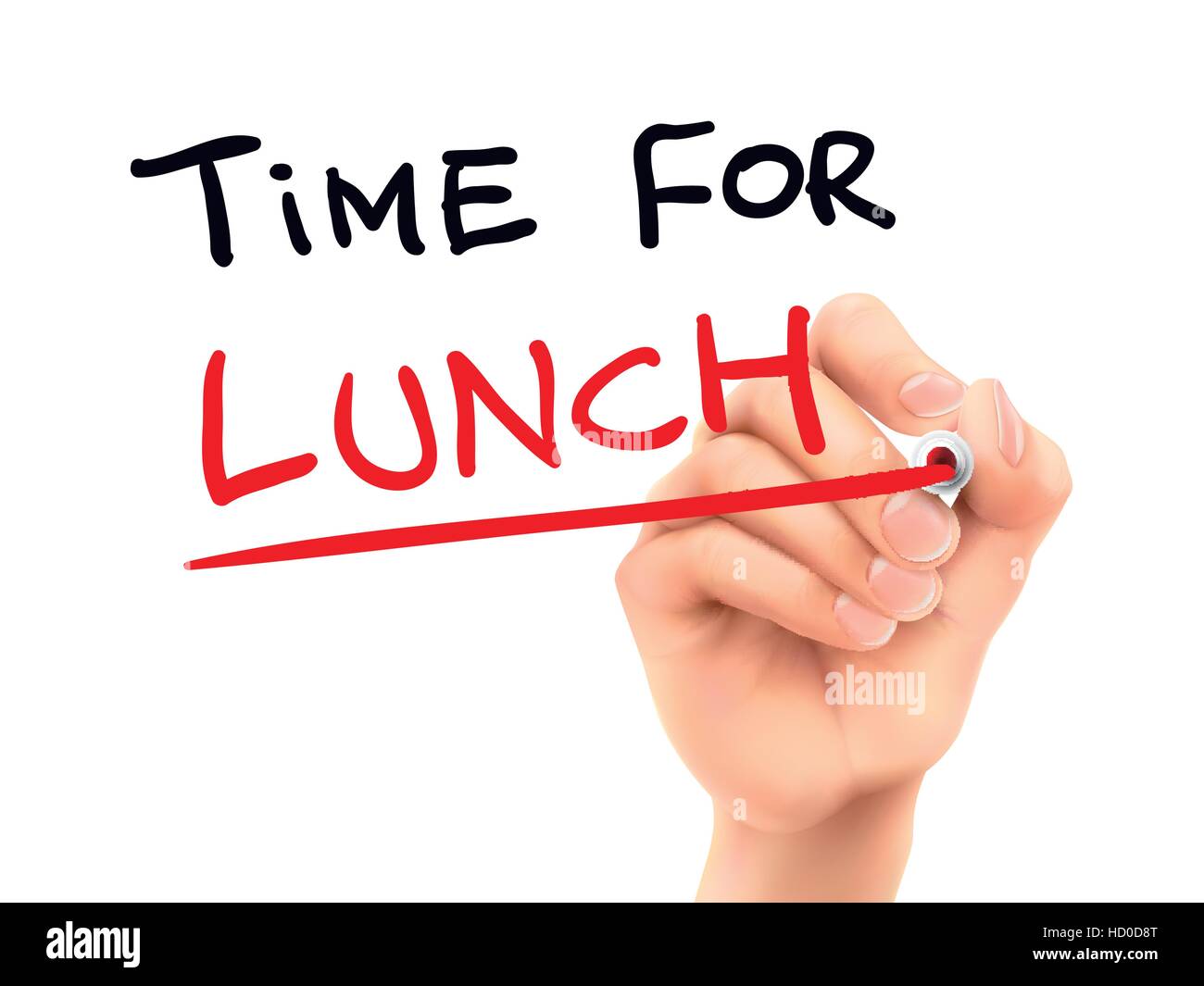 time for lunch words written by hand on a transparent board Stock ...