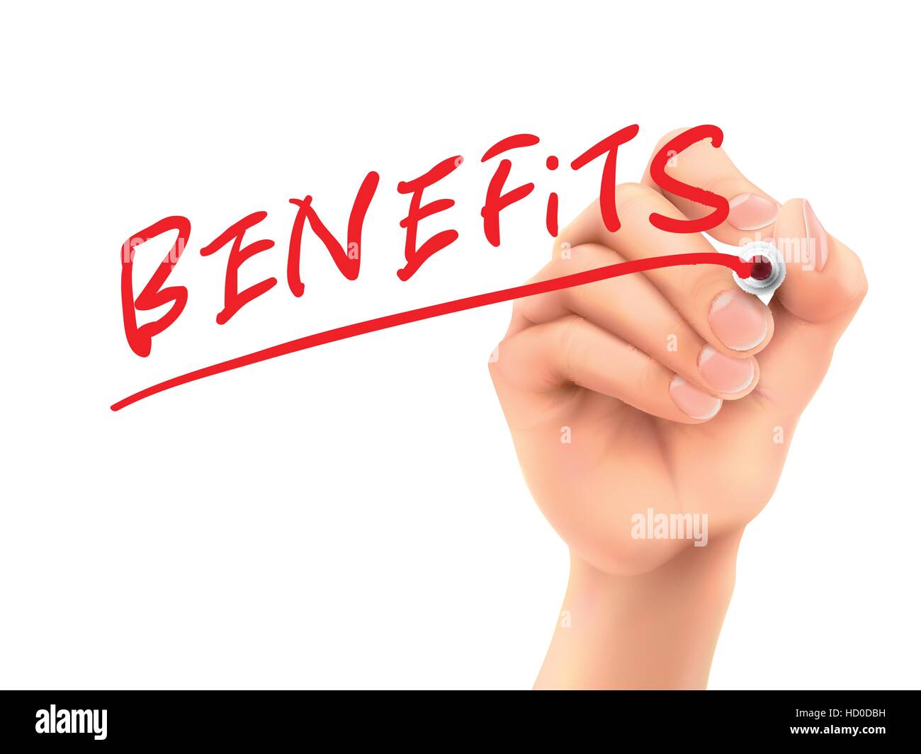 benefits word written by hand on a transparent board Stock Vector Image ...