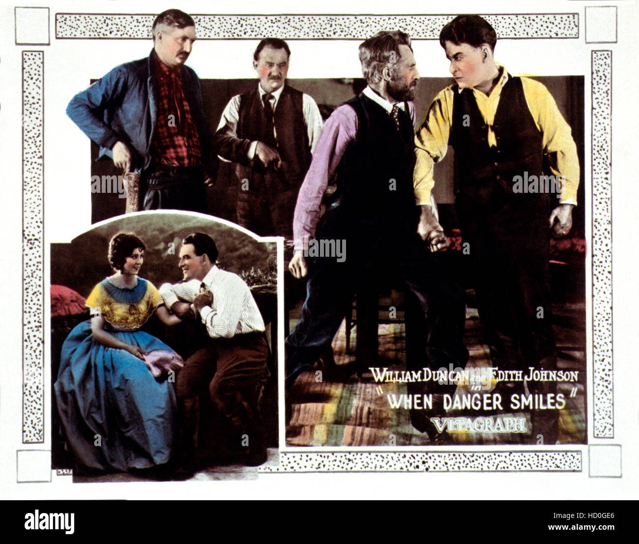 WHEN DANGER SMILES, US lobbycard, bottom from left: Edith Johnson ...