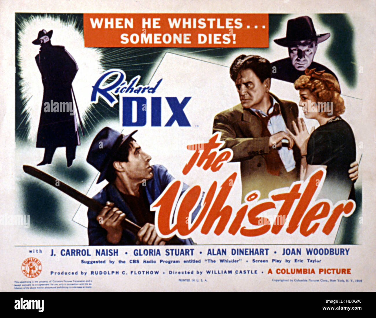 THE WHISTLER, J Carrol Naish, Richard Dix, Gloria Stuart, 1944 Stock ...