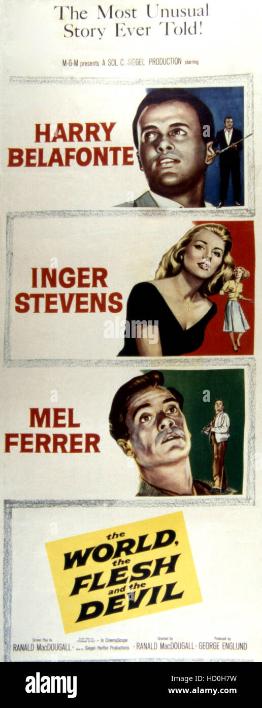 THE WORLD, THE FLESH AND THE DEVIL, Harry Belafonte, Inger Stevens, Mel ...