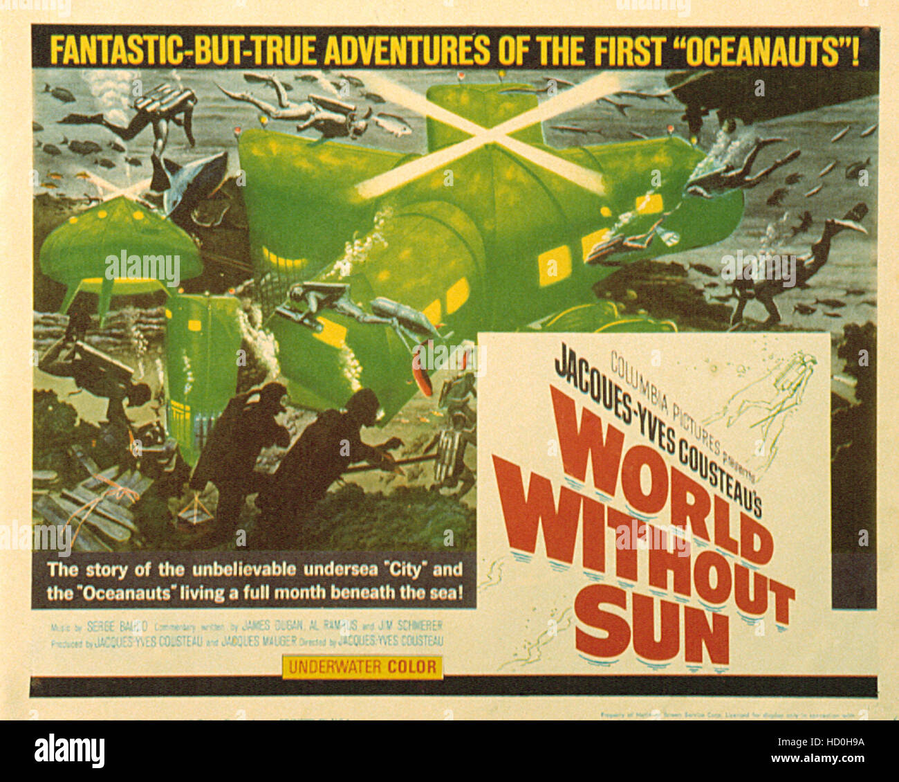WORLD WITHOUT SUN, Cousteau documentary, 1964 Stock Photo - Alamy