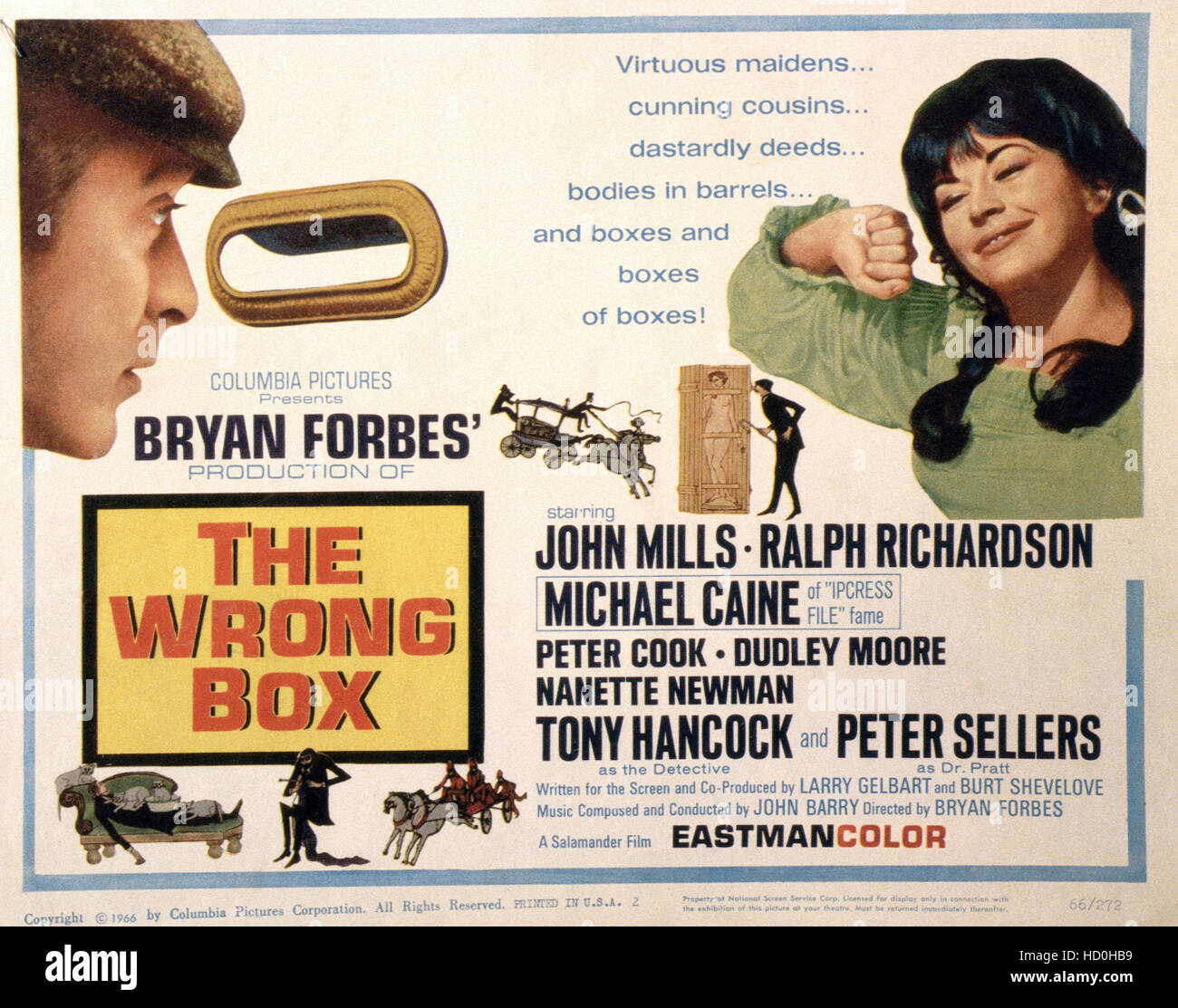THE WRONG BOX, US poster, from left: Michael Caine, Nanette Newman, 1966 Stock Photo - Alamy