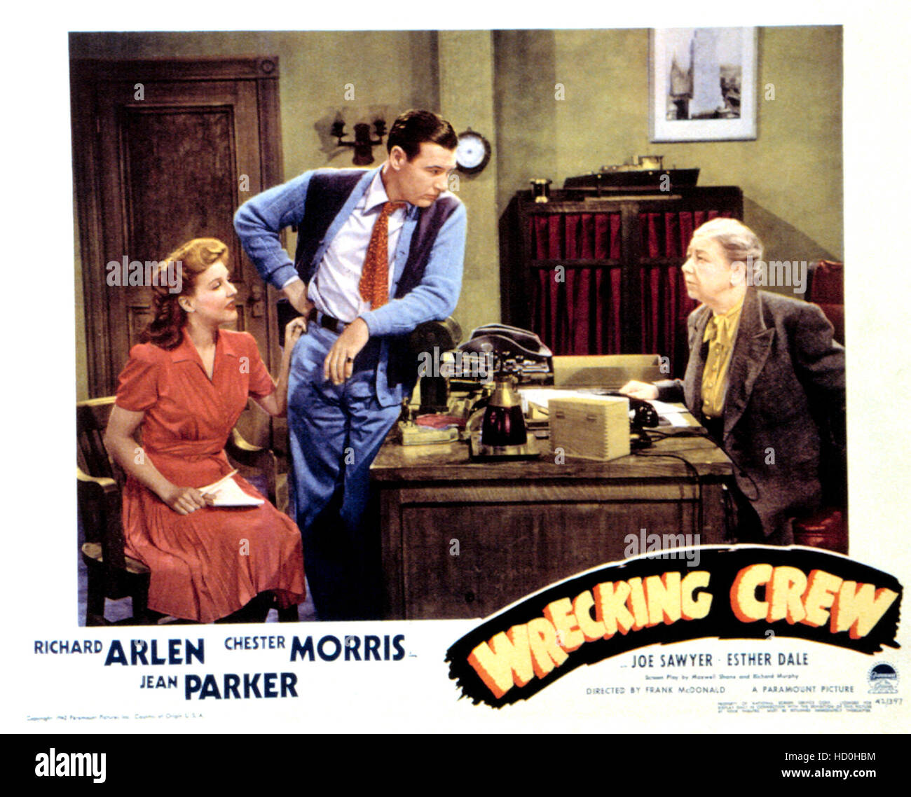 THE WRECKING CREW, Jean Parker, Richard Arlen, Esther Dale, 1942 Stock ...