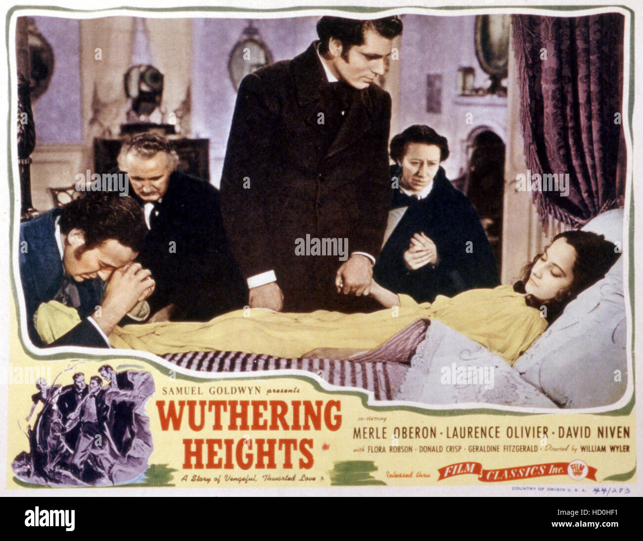 WUTHERING HEIGHTS, David Niven, Donald Crisp, Laurence Olivier, Flora Robson, Merle Oberon, 1939 ...
