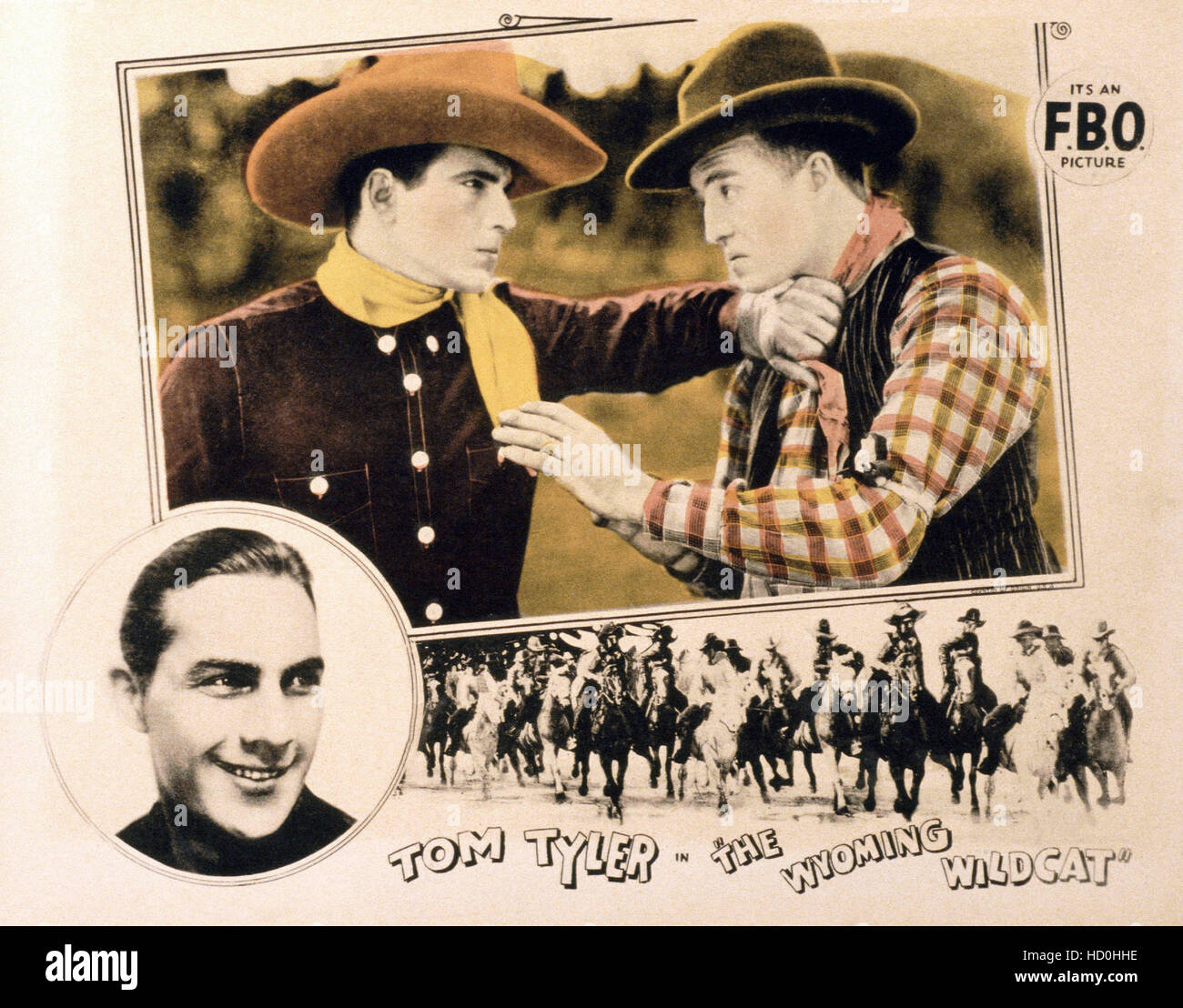 THE WYOMING WILDCAT, US lobbycard, Tom Tyler (top and bottom left ...