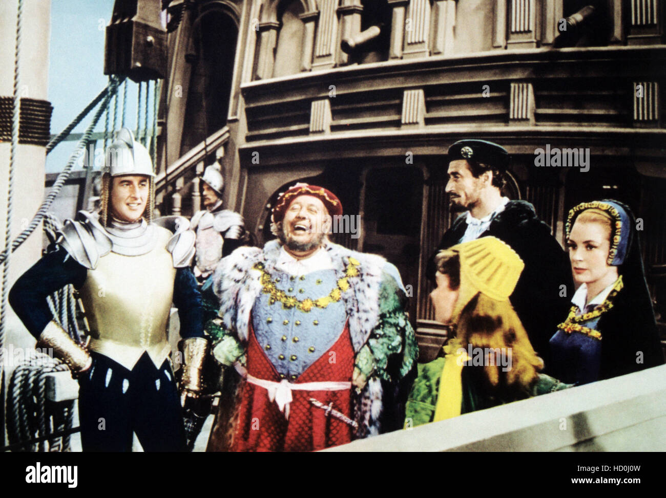 YOUNG BESS, from left: Stewart Granger, Charles Laughton as King Henry ...