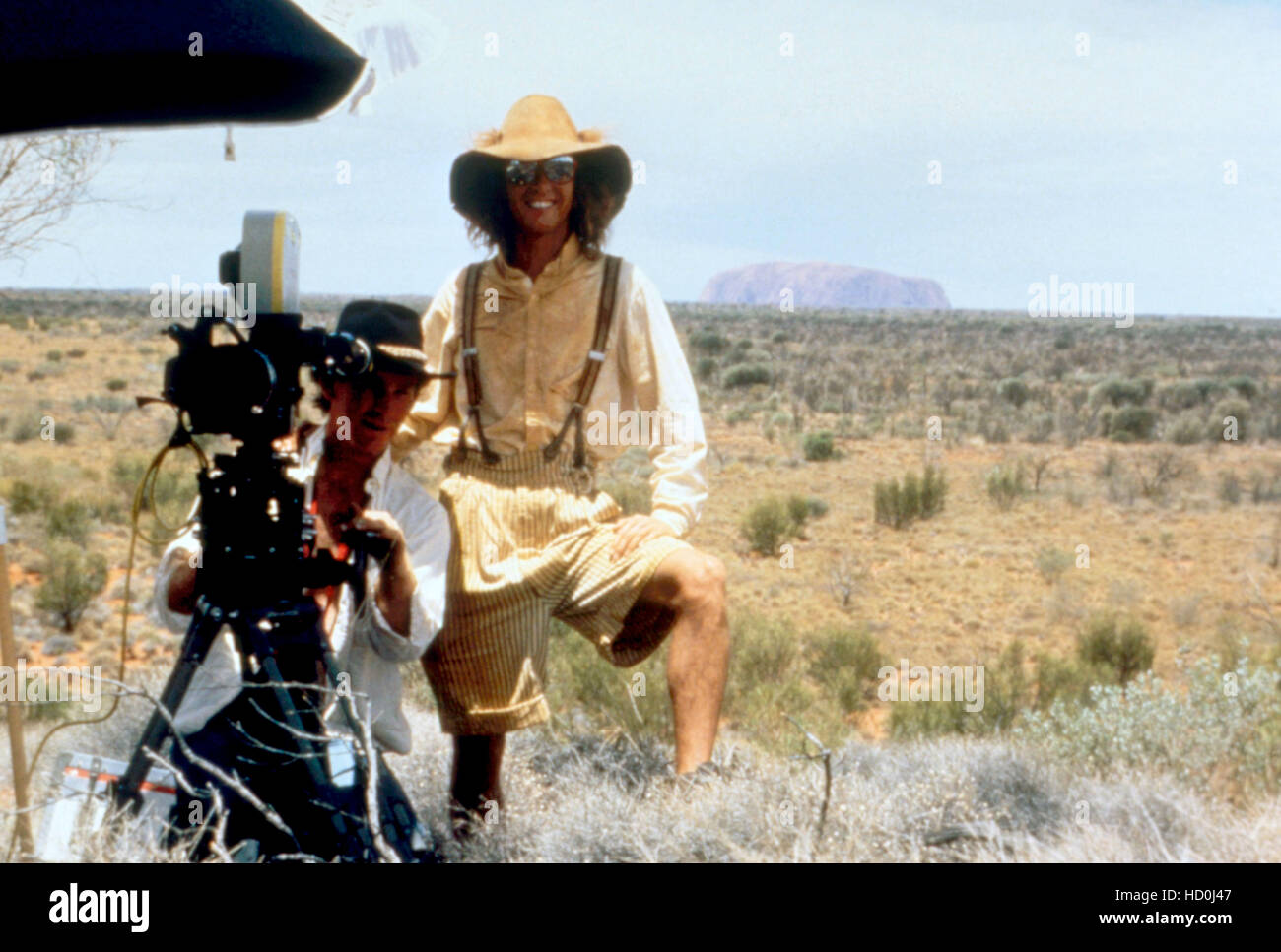 YOUNG EINSTEIN, director Yahoo Serious (right), on set, 1988. ©Warner ...