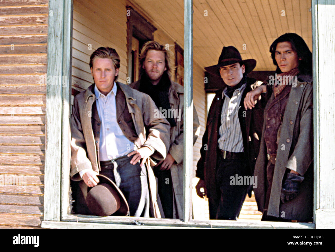 YOUNG GUNS, Emilio Estevez, Kiefer Sutherland, Charlie Sheen, Lou ...