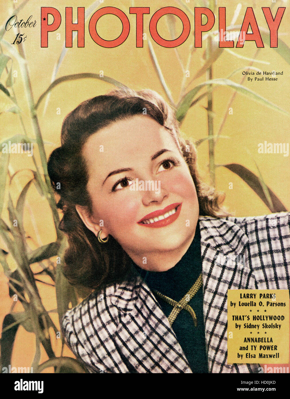 Olivia de Havilland, Photoplay magazine cover, October 1947 Stock Photo ...