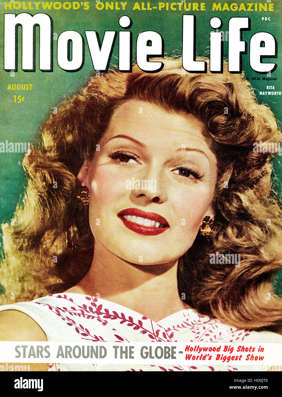 Rita Hayworth, Movie Life magazine cover, August 1944 Stock Photo - Alamy