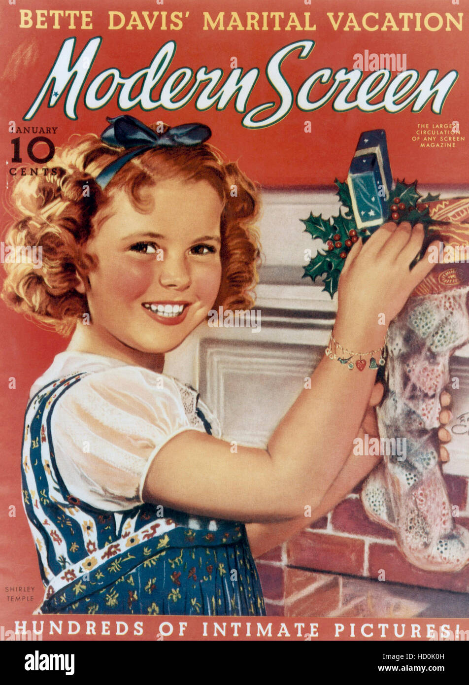 Shirley Temple on the cover of Modern Screen magazine, ca. 1940 Stock ...