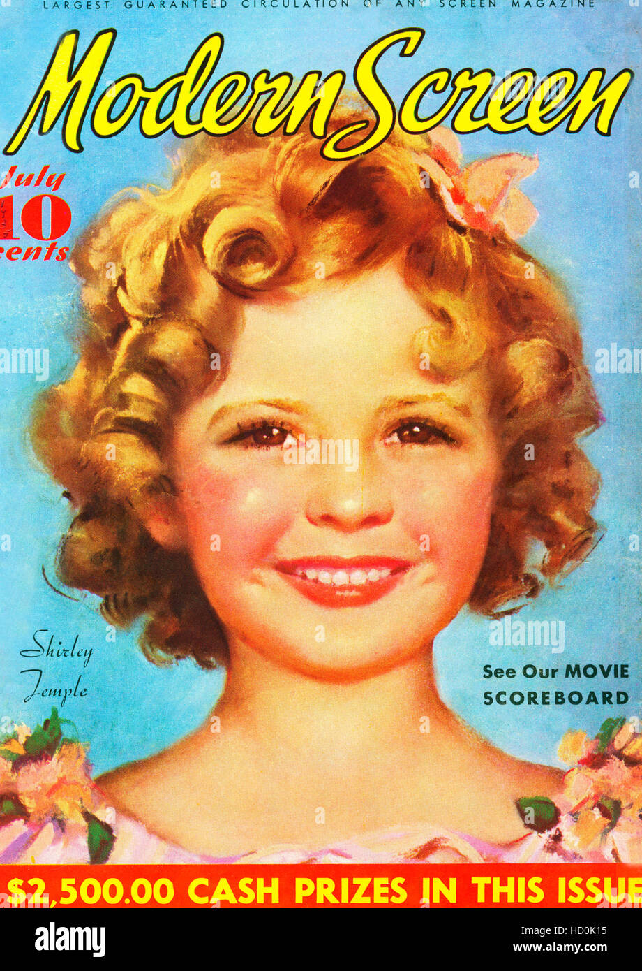 Shirley Temple, Modern Screen magazine cover, July 1935 Stock Photo - Alamy