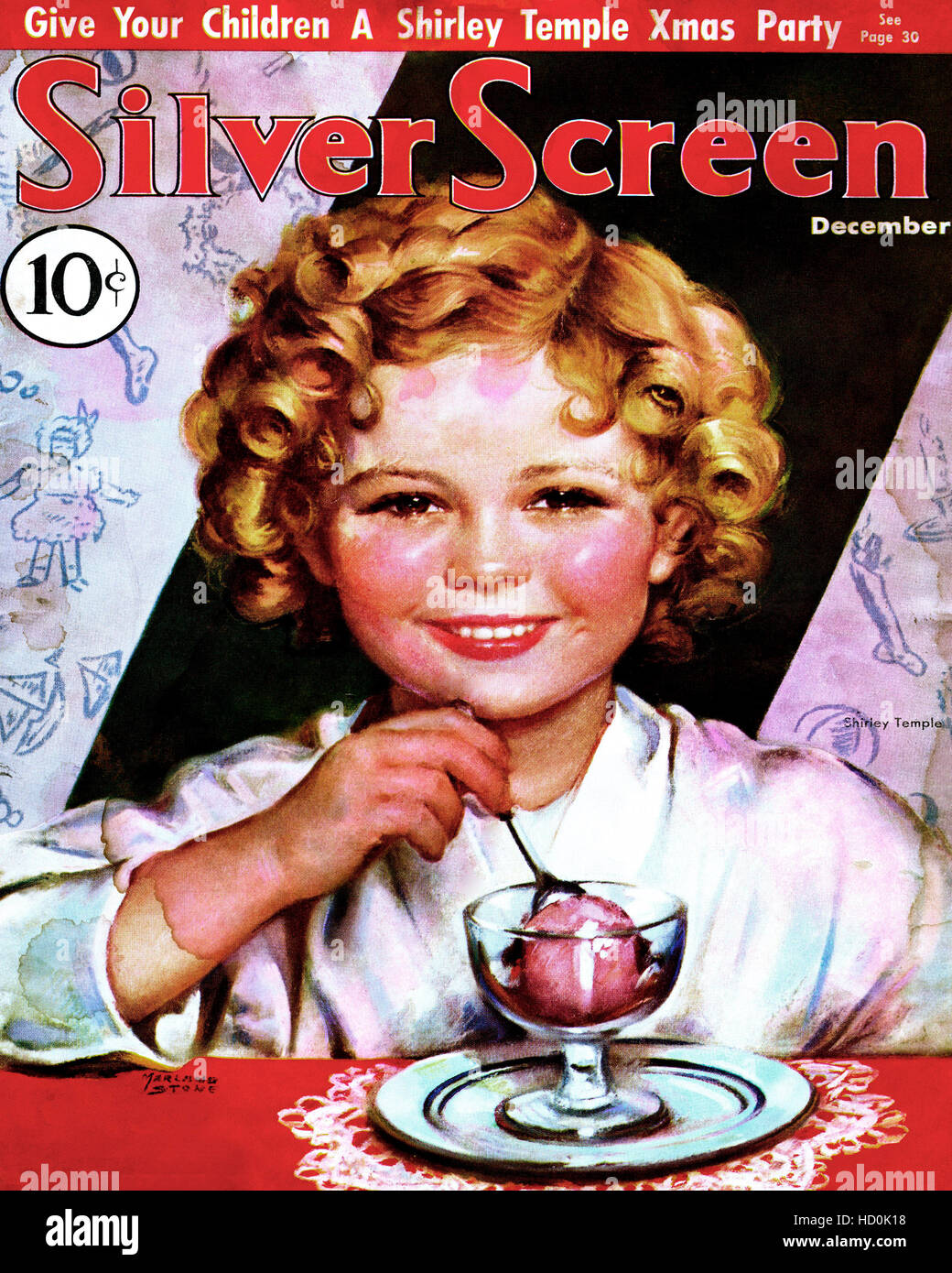 Shirley Temple, Silver Screen magazine cover, December 1935 Stock Photo ...