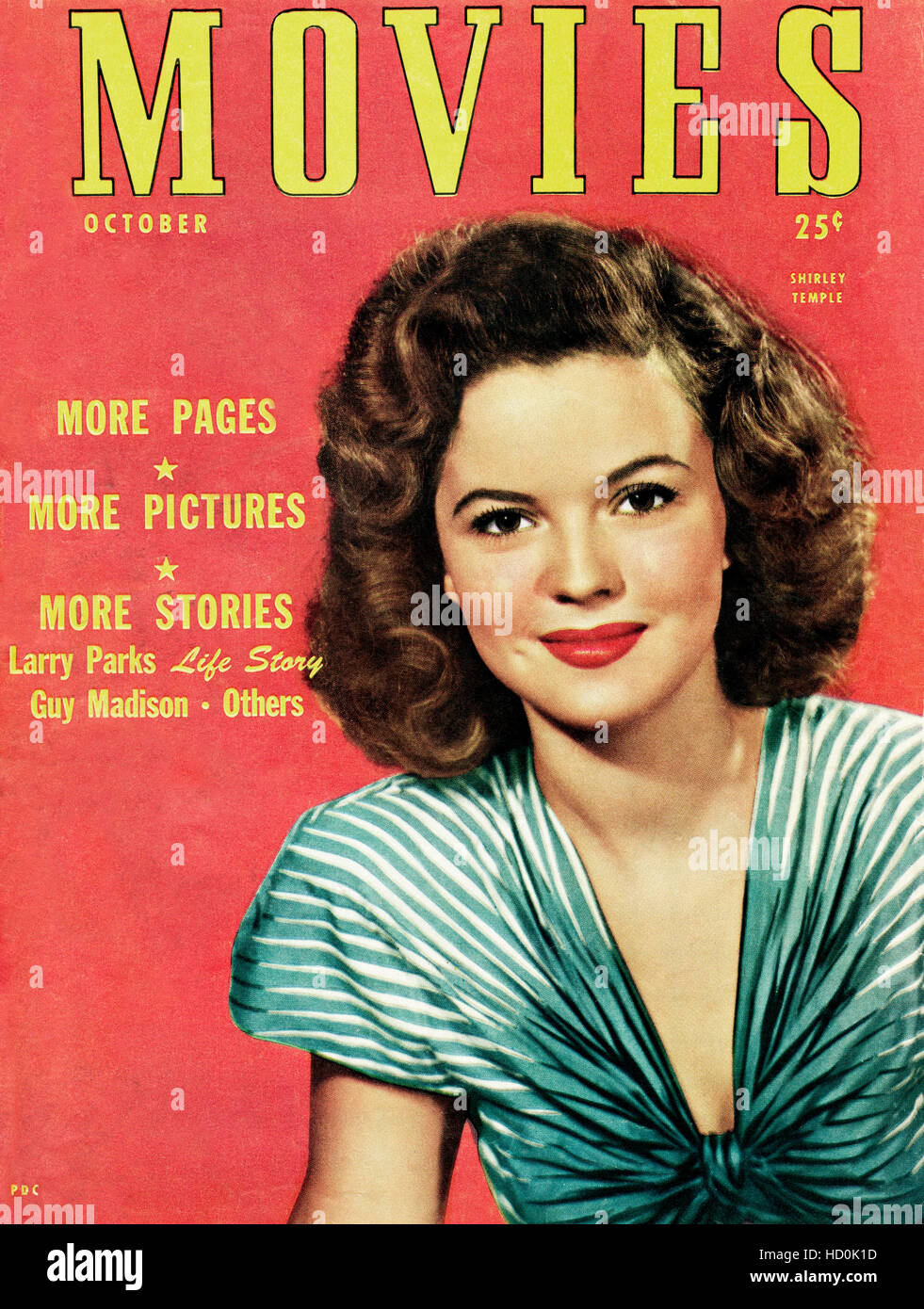 Shirley Temple, Movies magazine cover, October 1947 Stock Photo - Alamy