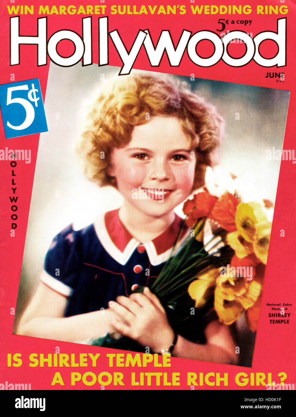 Shirley Temple, Hollywood magazine cover, June 1936 Stock Photo - Alamy