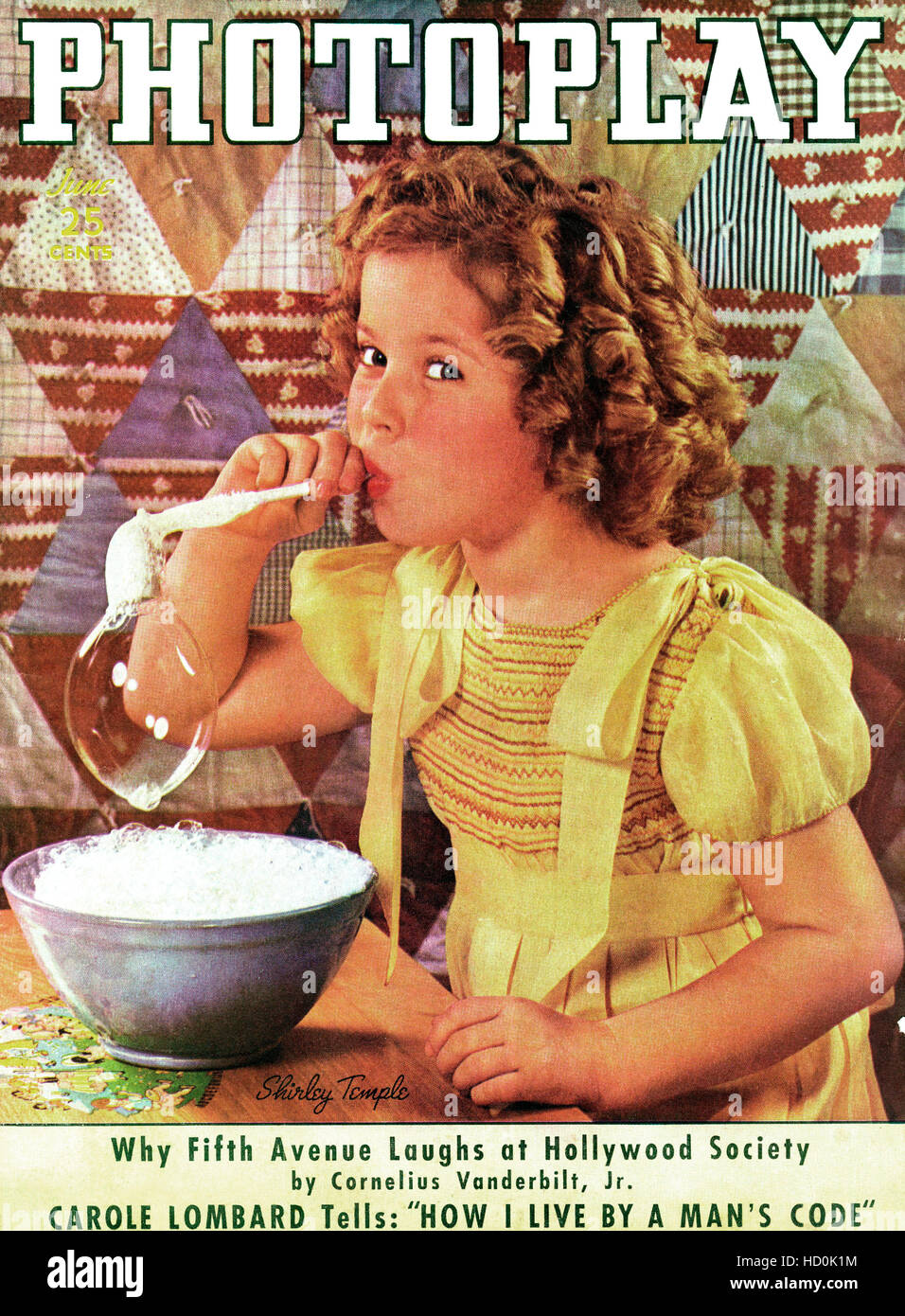 Shirley Temple, Photoplay magazine cover, June 1937 Stock Photo - Alamy