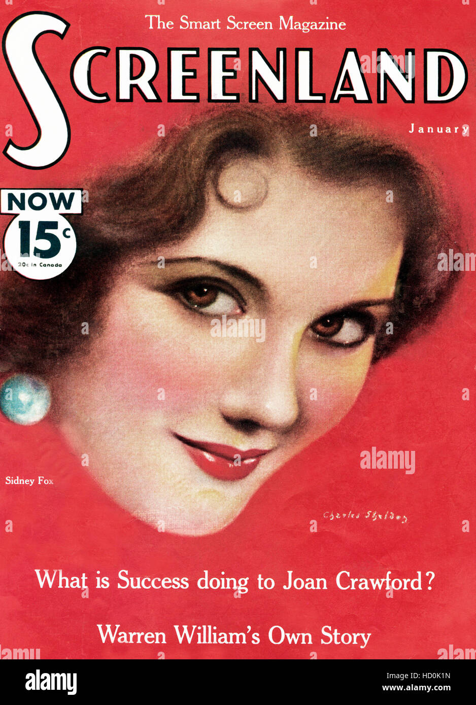 Sidney Fox, Screenland magazine cover, January 1933 Stock Photo - Alamy