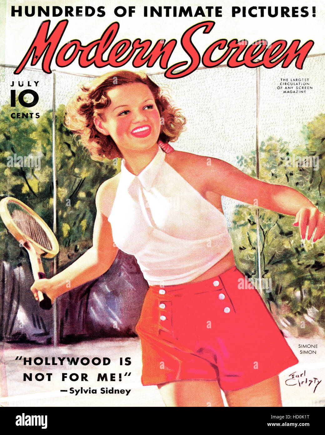 Simone Simon, Modern Screen magazine cover, July 1938 Stock Photo - Alamy