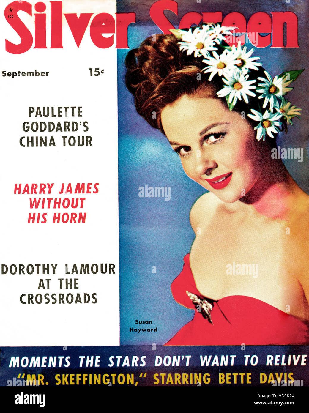 Susan Hayward, Silver Screen magazine cover, September 1944 Stock Photo ...
