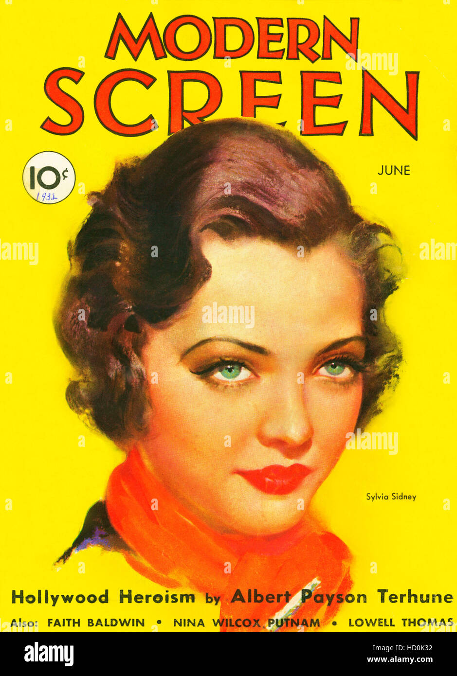 Sylvia Sidney, Modern Screen magazine cover, June 1932 Stock Photo - Alamy