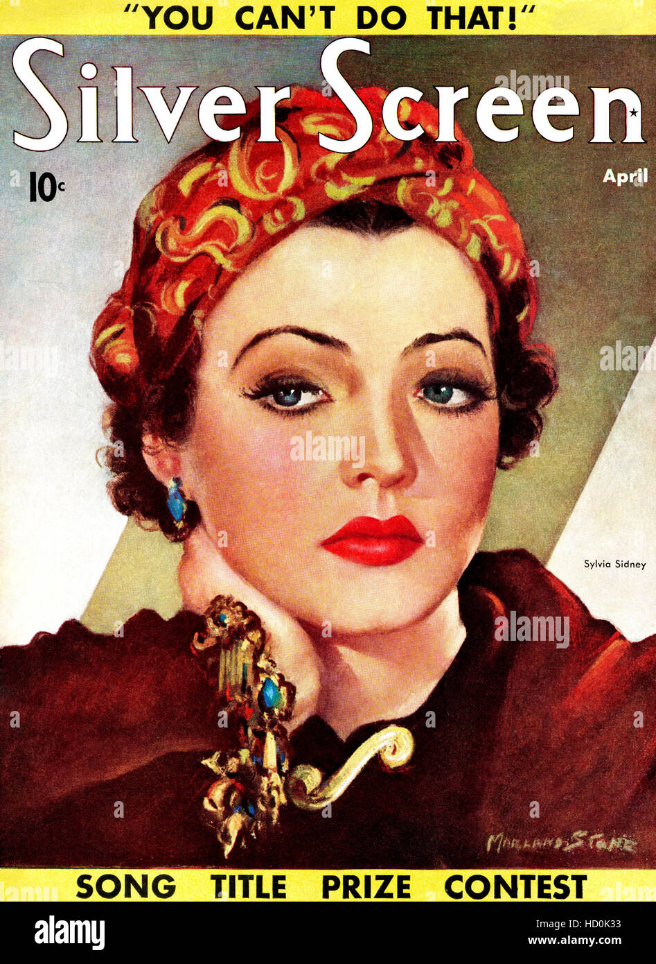 Sylvia Sidney, Silver Screen magazine cover, April 1937 Stock Photo - Alamy