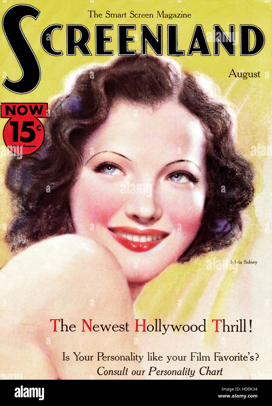 Sylvia Sidney, Screenland magazine cover, August 1932 Stock Photo - Alamy
