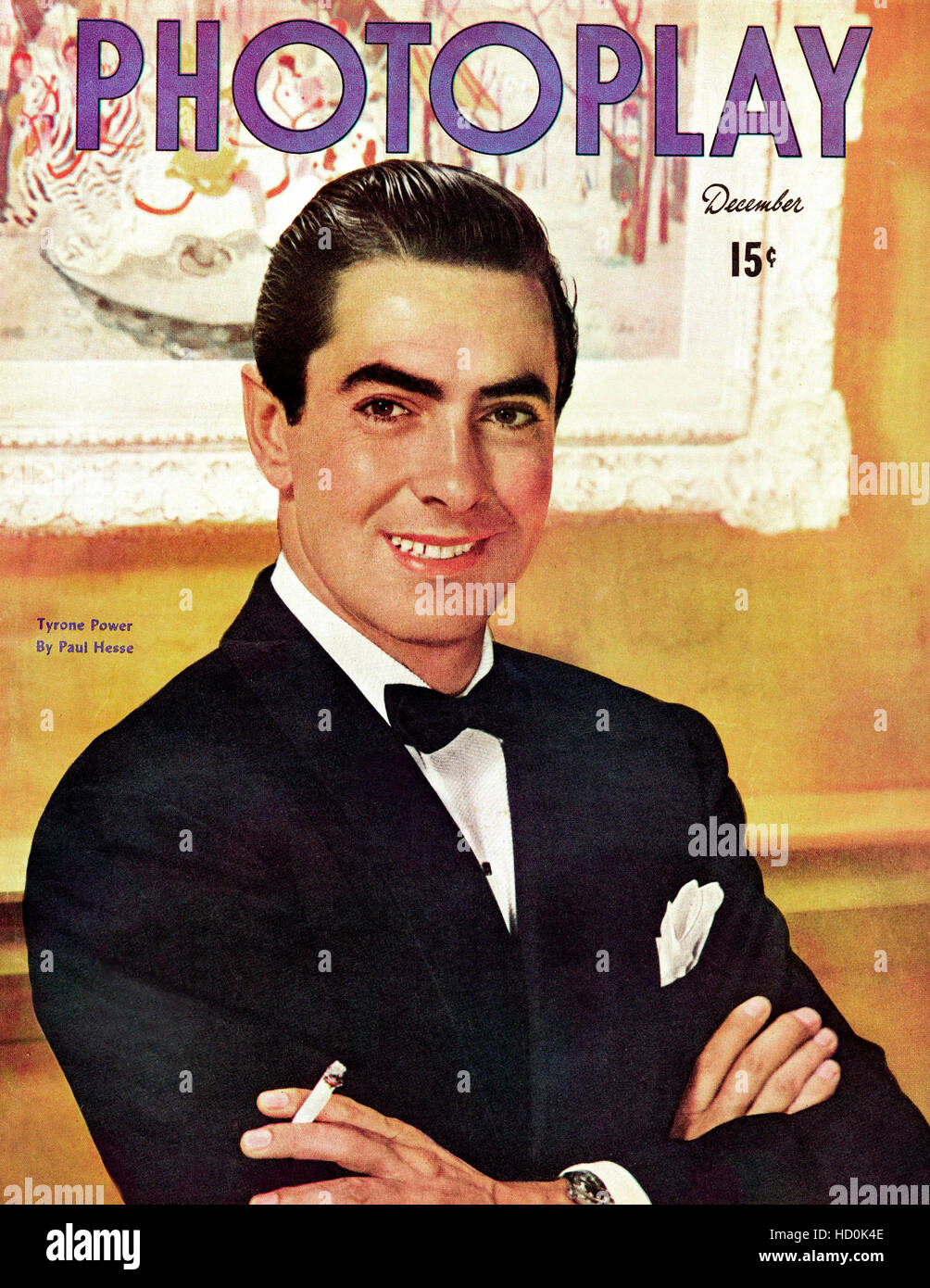 Tyrone Power, Photoplay magazine cover, December 1946 Stock Photo - Alamy